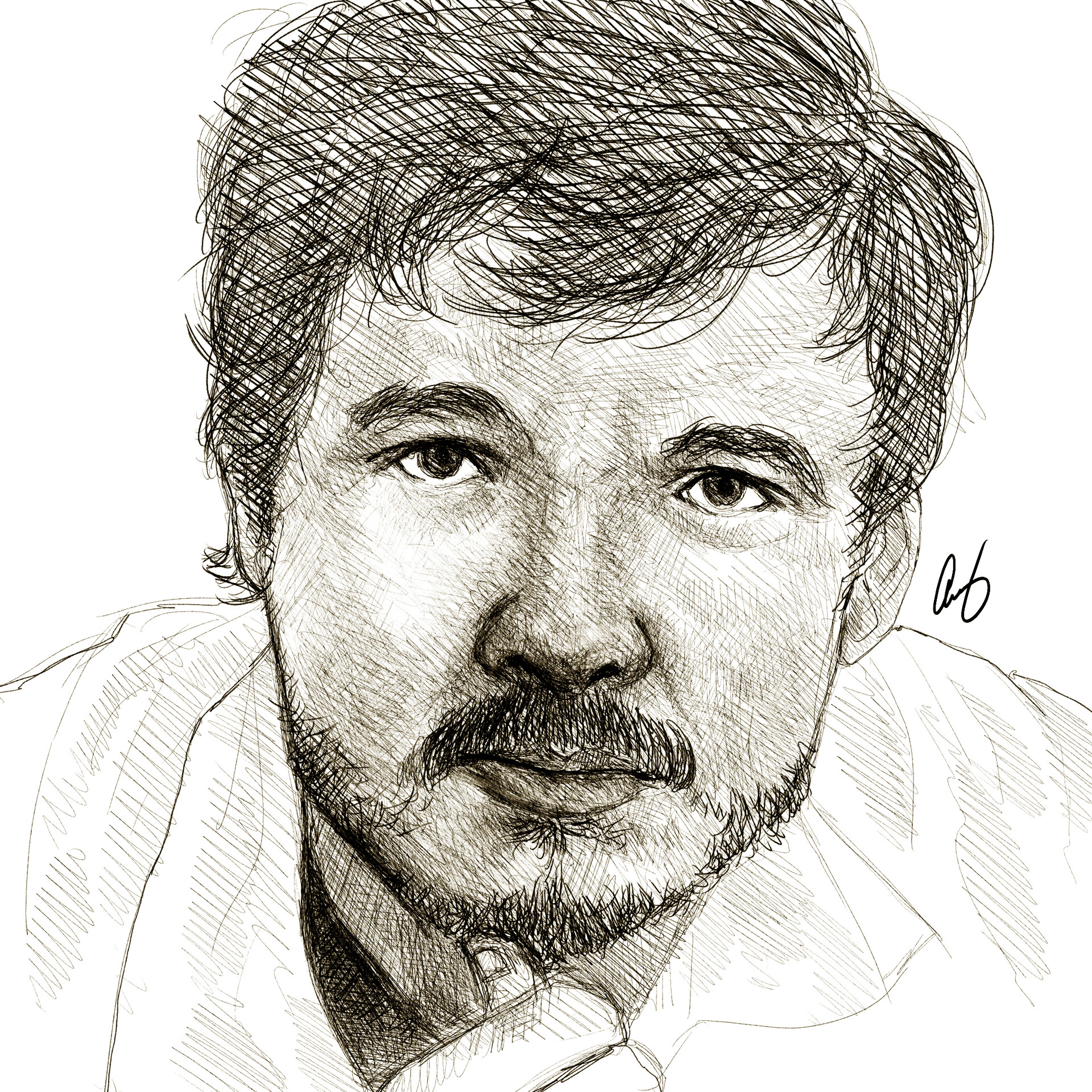 ArtStation - A portrait sketch of Pedro Pascal