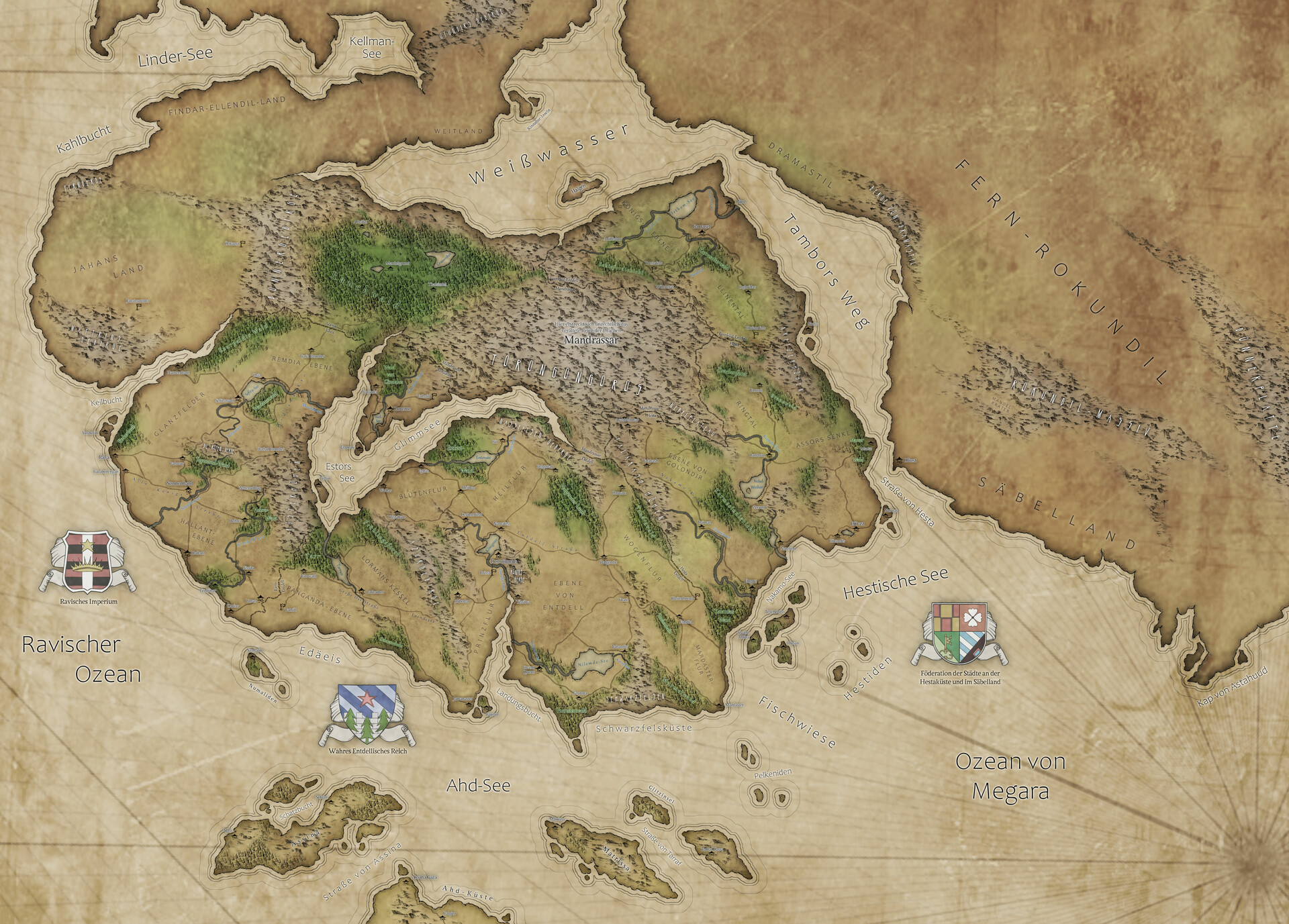 ArtStation - Map of Entdell and Surrounding Lands