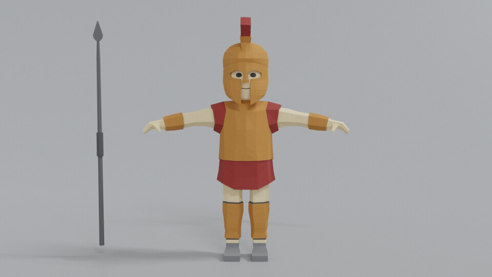chroma 3D - Low Poly Ancient Greek Warrior