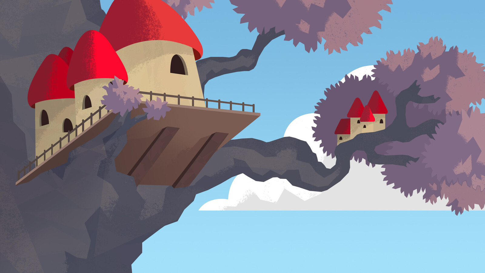 Gabriel Bustos - Backgrounds for the animated series of Ogú, Mampato y Rena