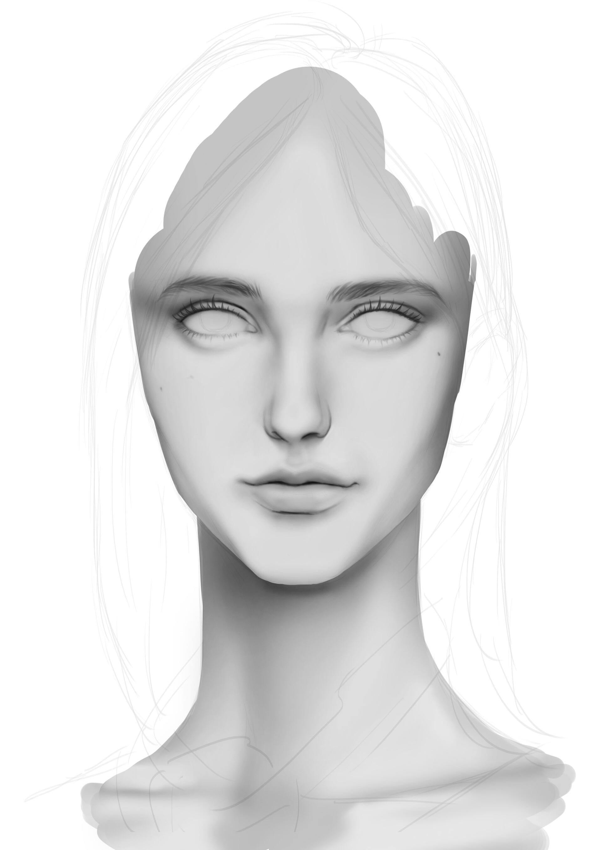 Female Head Drawing Reference