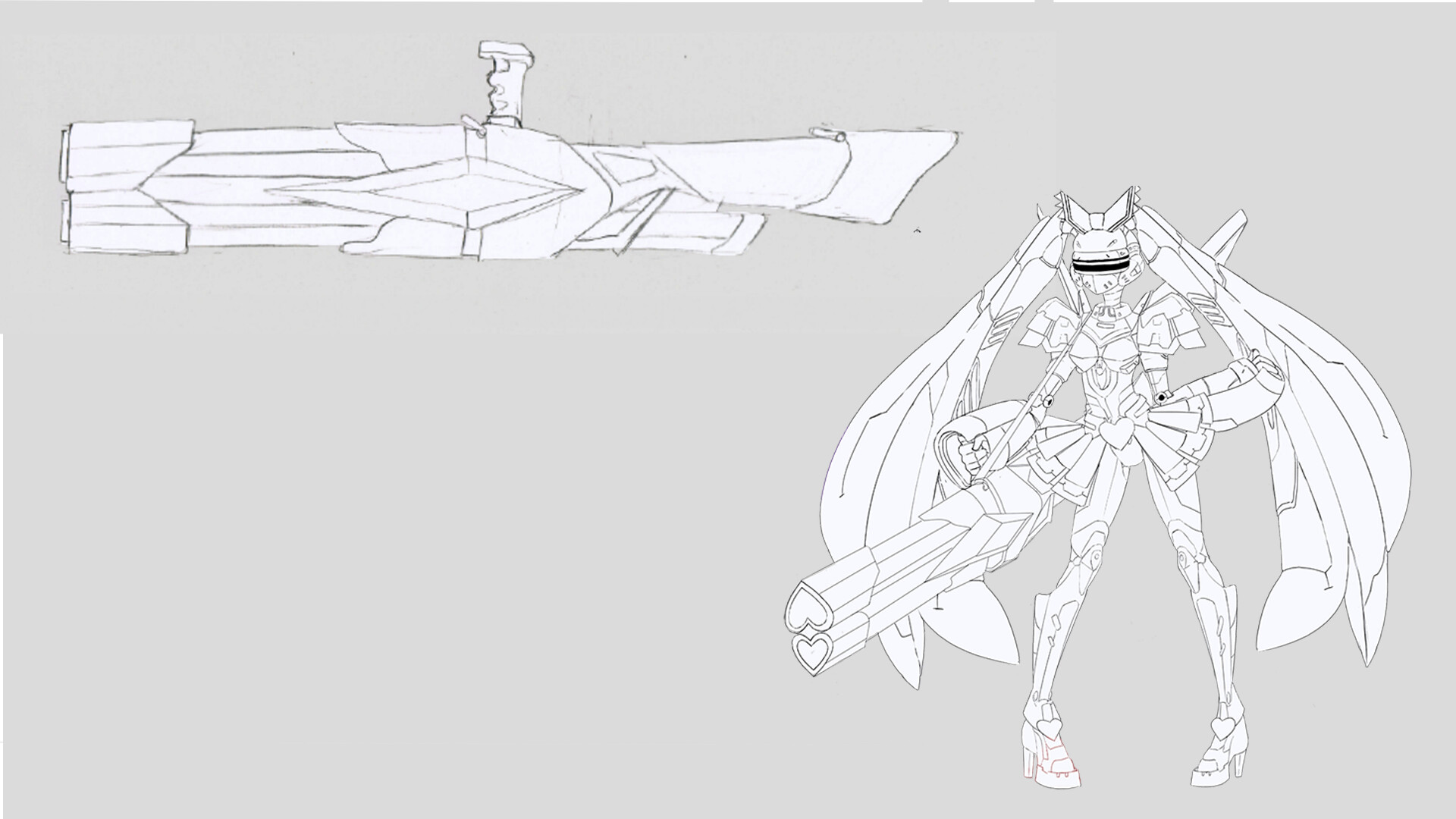 Ho-Yung Yau - Mahou Shoujo Mecha // Concept art // Character Sheet