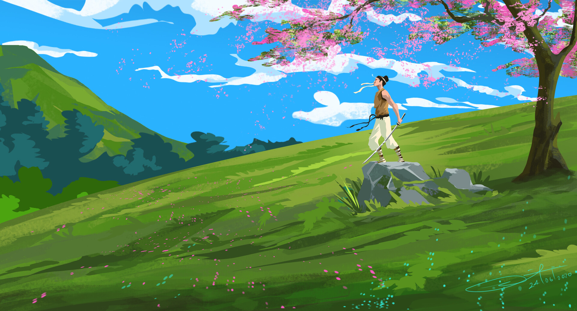 ArtStation - Wind of samurai
