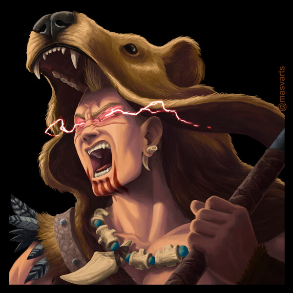 ArtStation - Dnd commission portrait - Barbarian
