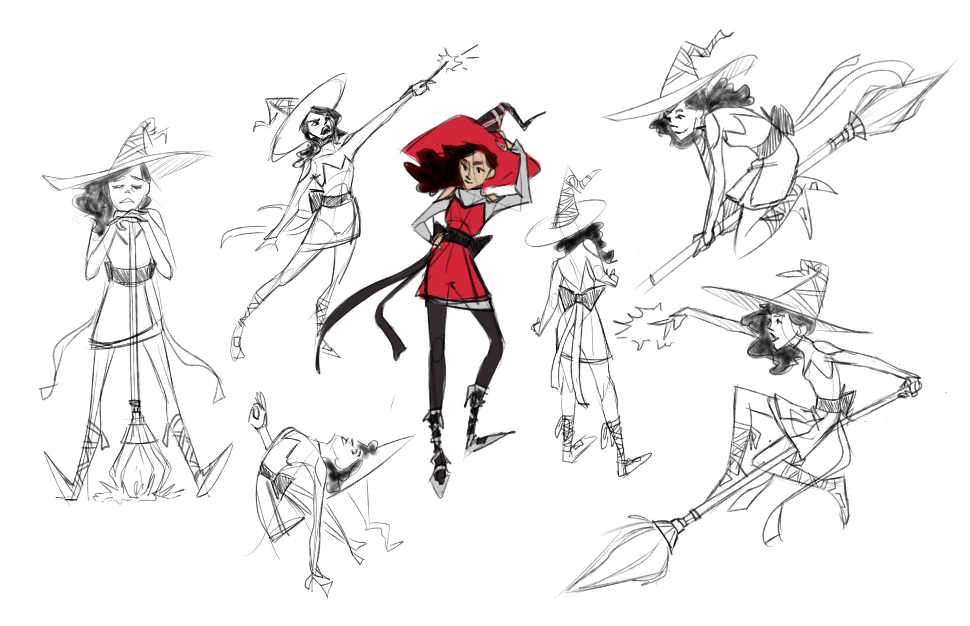 witch broom drawing reference