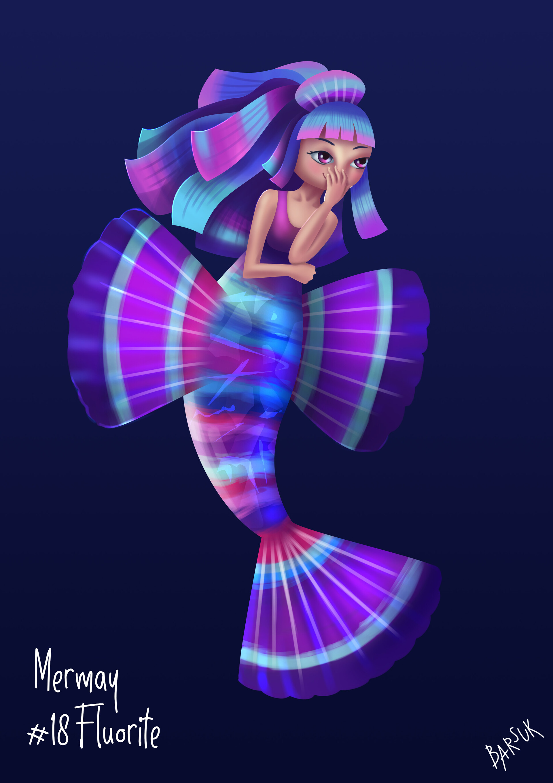 ArtStation - Fluorite Mermaid Design