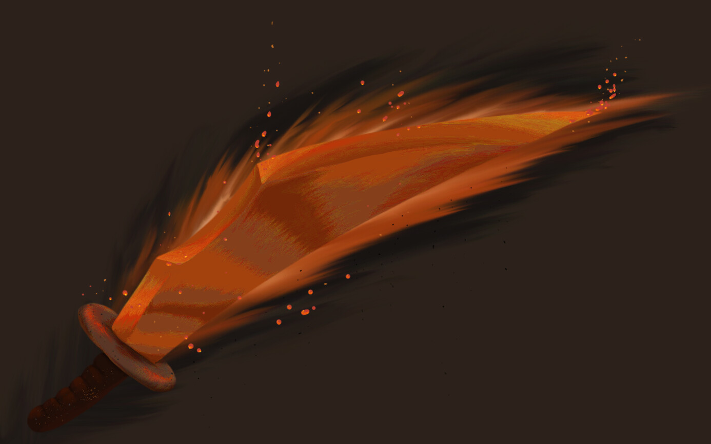 ArtStation - Flaming sword