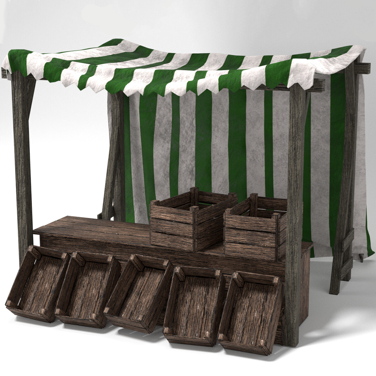 3D Tudor - Medieval Market Stalls 3D Models