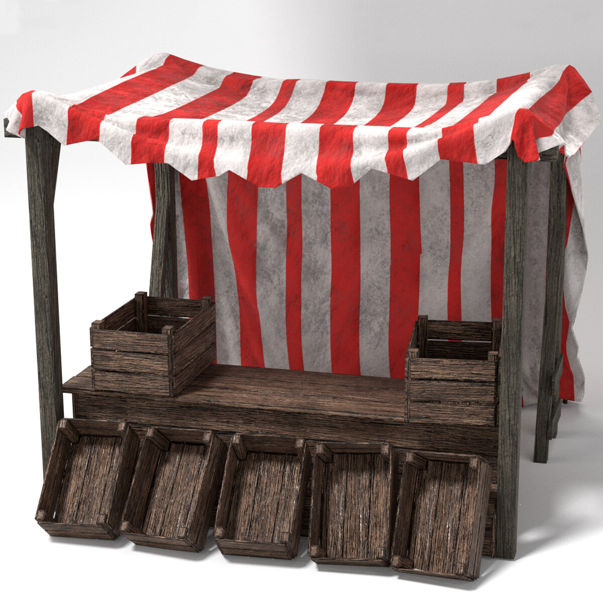 3D Tudor - Medieval Market Stalls 3D Models