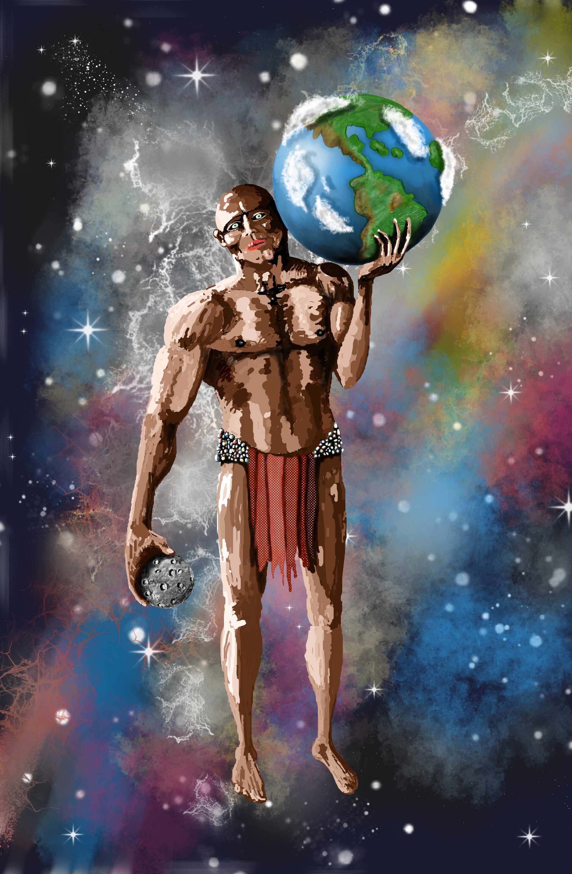 ArtStation - Earth and moon