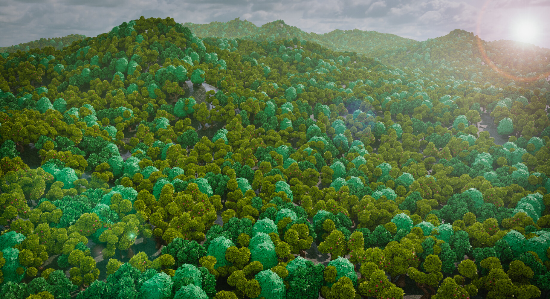 ArtStation - Mixed forest / Stylized trees