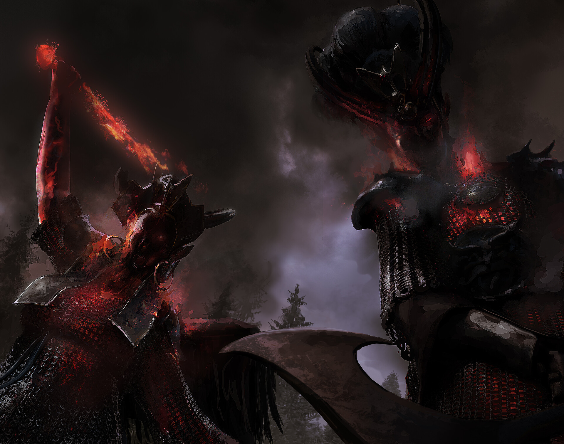 ArtStation - Valarauker (Balrogs) in Battle