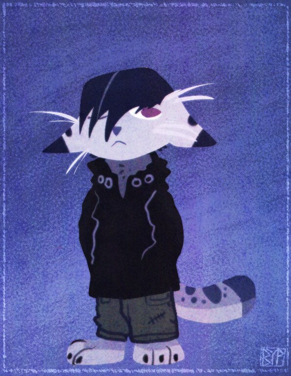 ArtStation - Cute Emo Grunge Cat Character