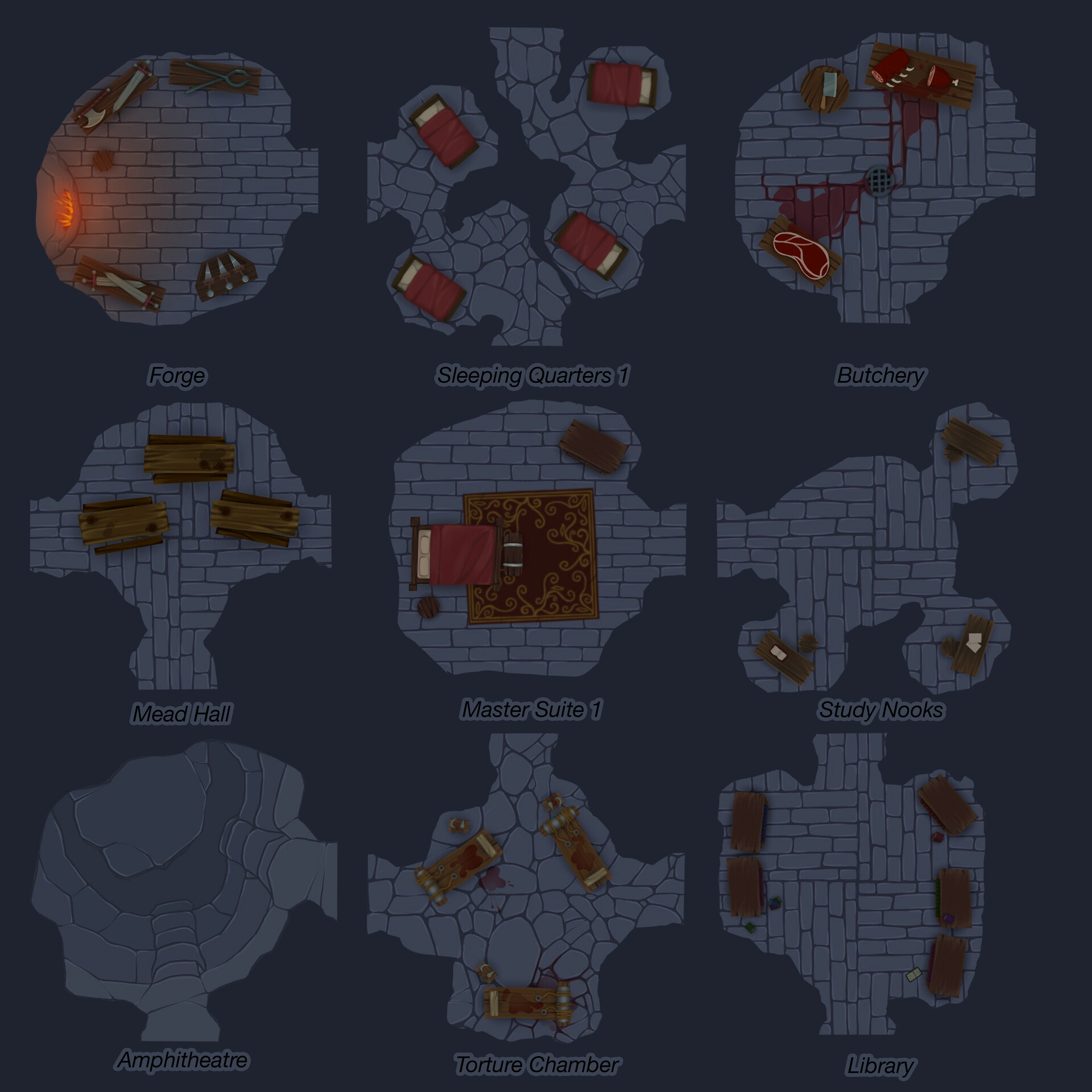 ArtStation - Dwarven Dungeon Game Tiles