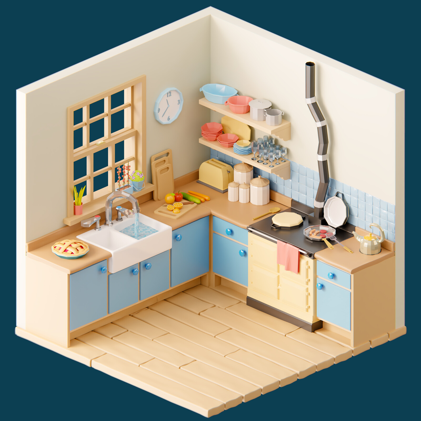 Ângelo Fernandes - Small kitchen - low poly