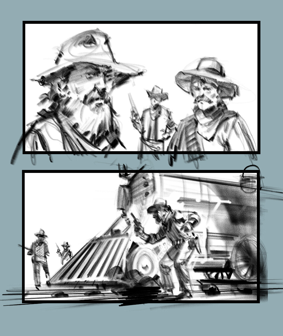 ArtStation - Train Robbery Storyboard