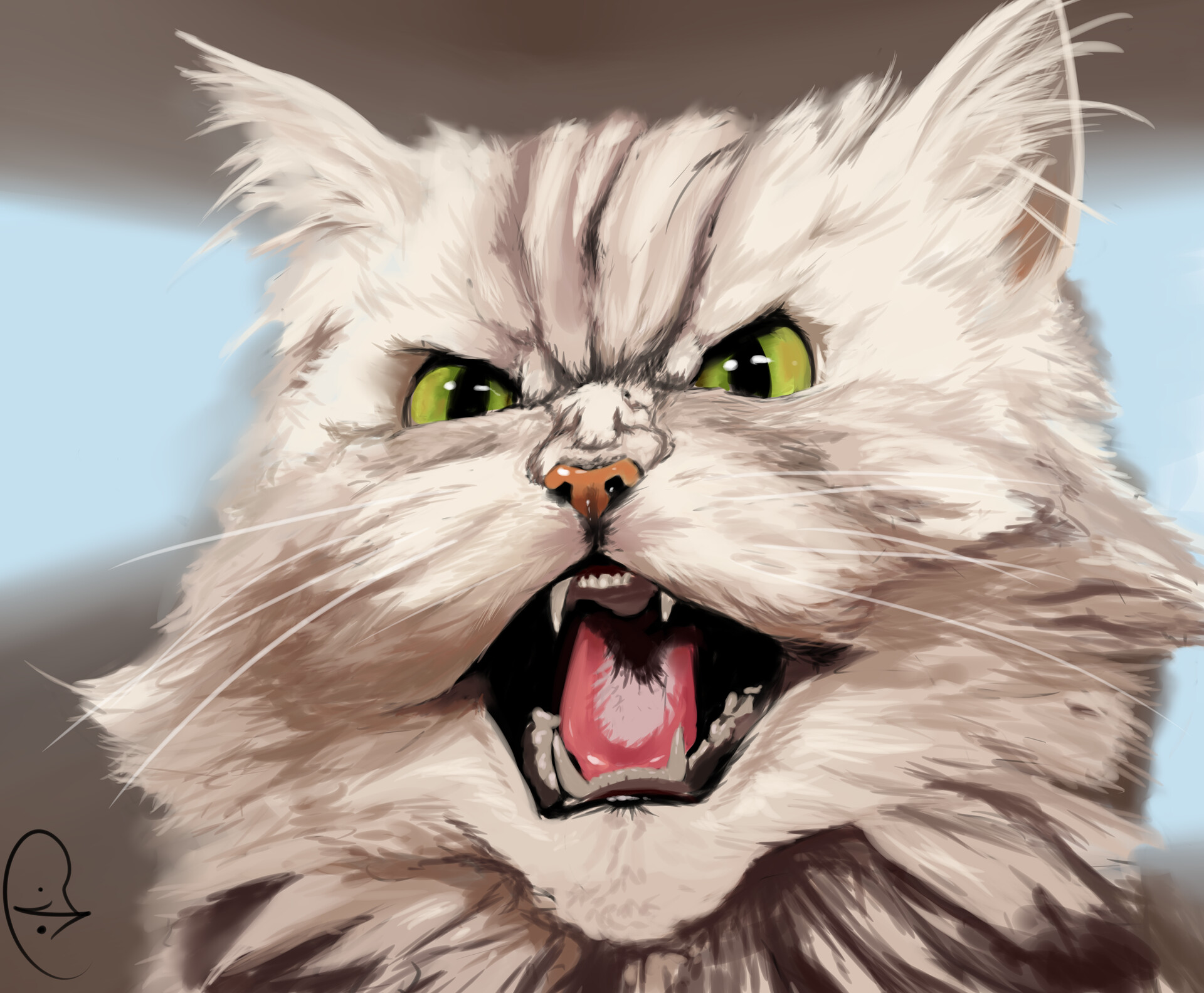 ArtStation - Angry cat