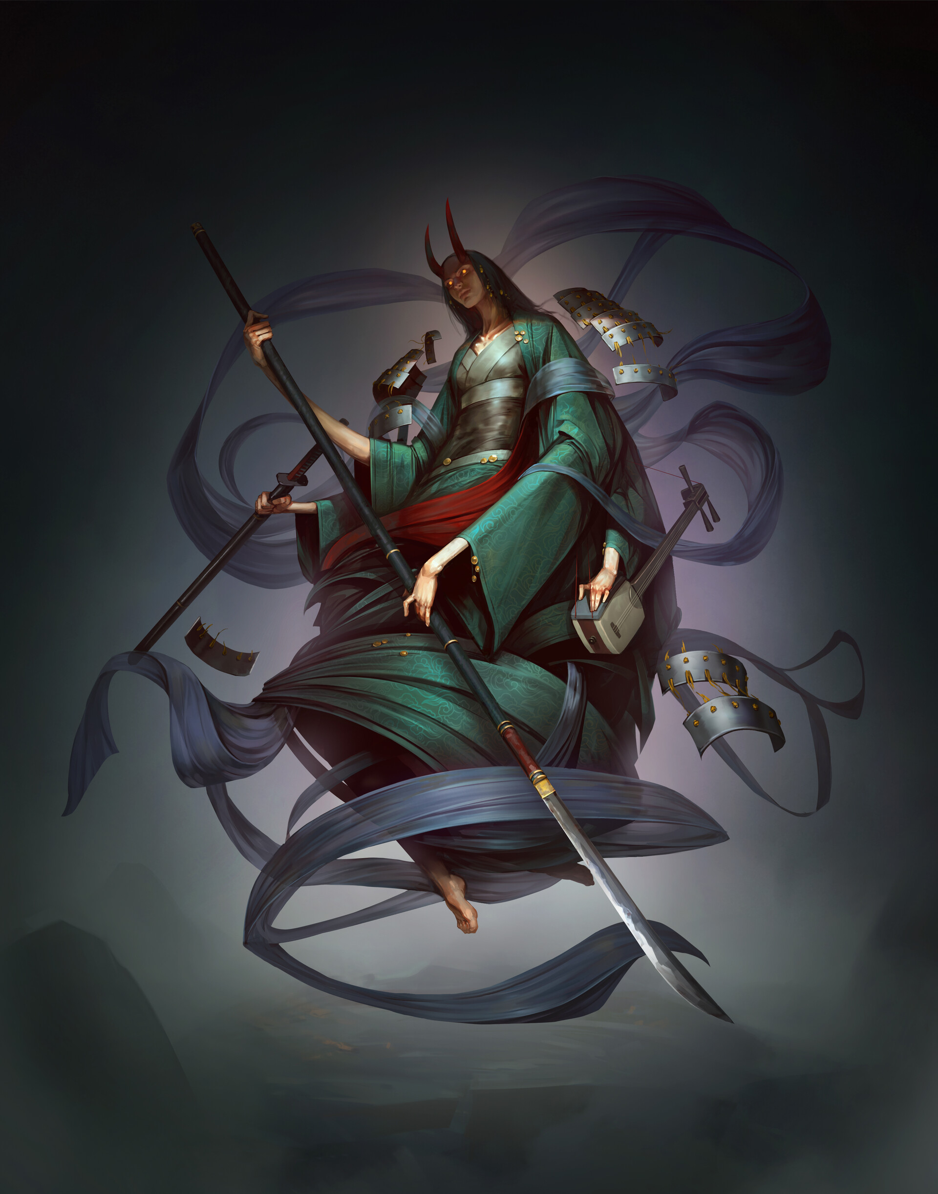 ArtStation - Demon and warrior monks