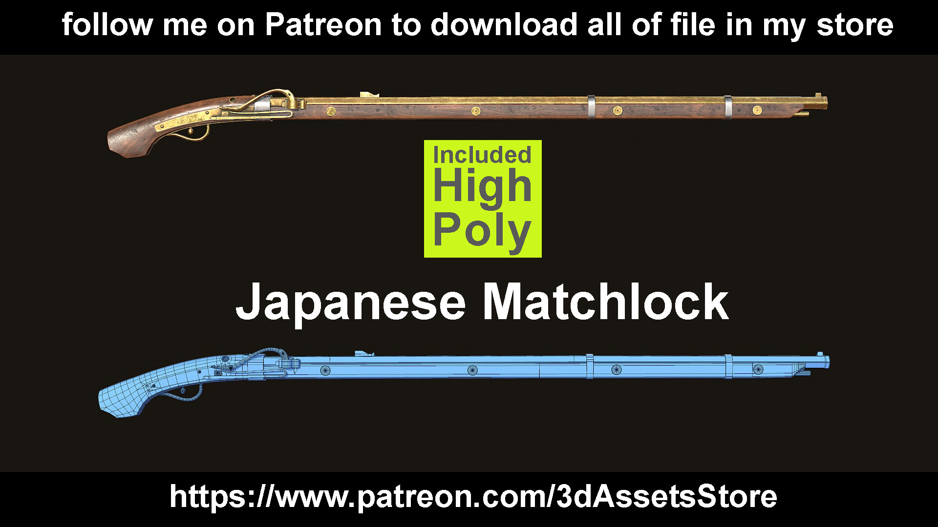 ArtStation - Weapon - Japanese Matchlock Rifle