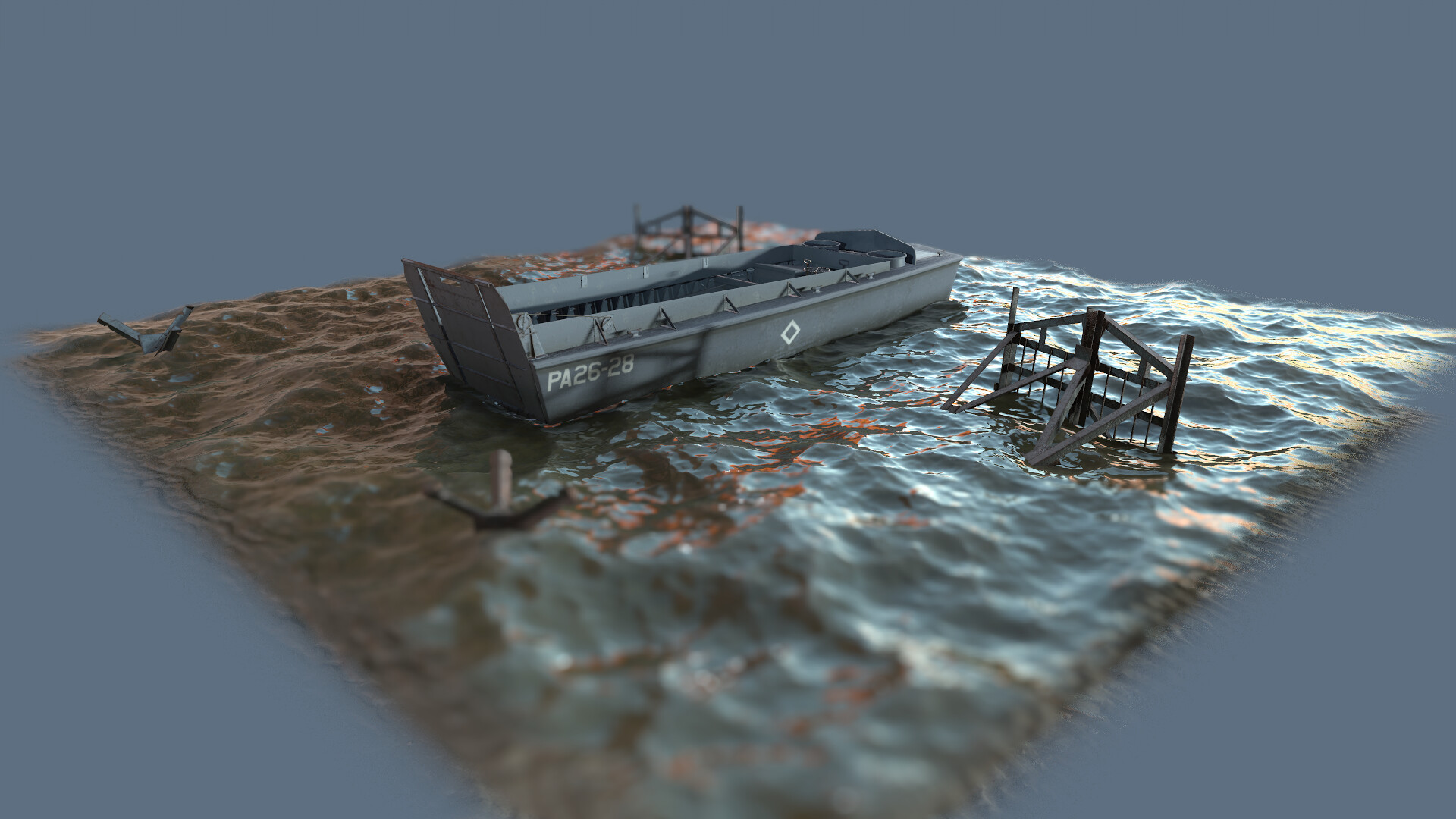 ArtStation - LCVP (Higgins Boat) landing on Omaha Beach