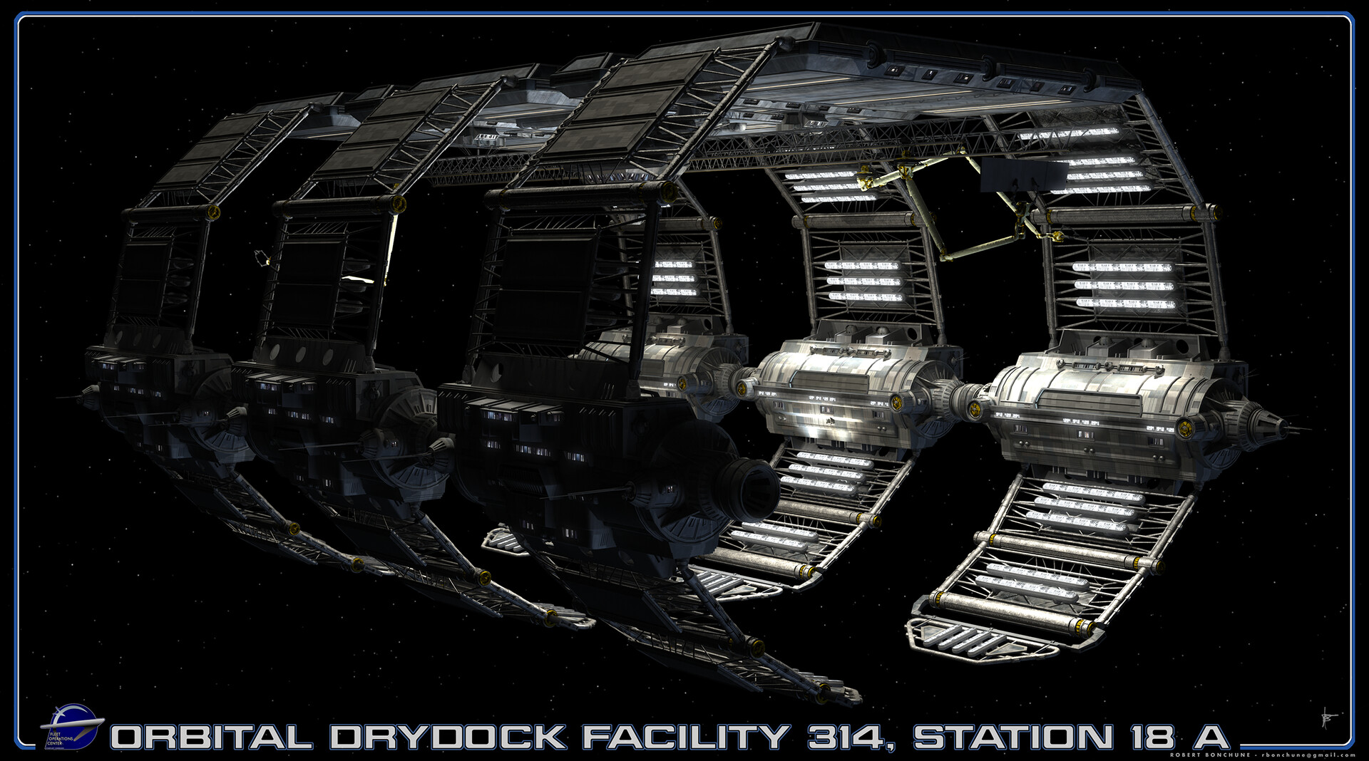Robert Bonchune - Orbital Drydock Facility (done for the NX-02 Columbia ...