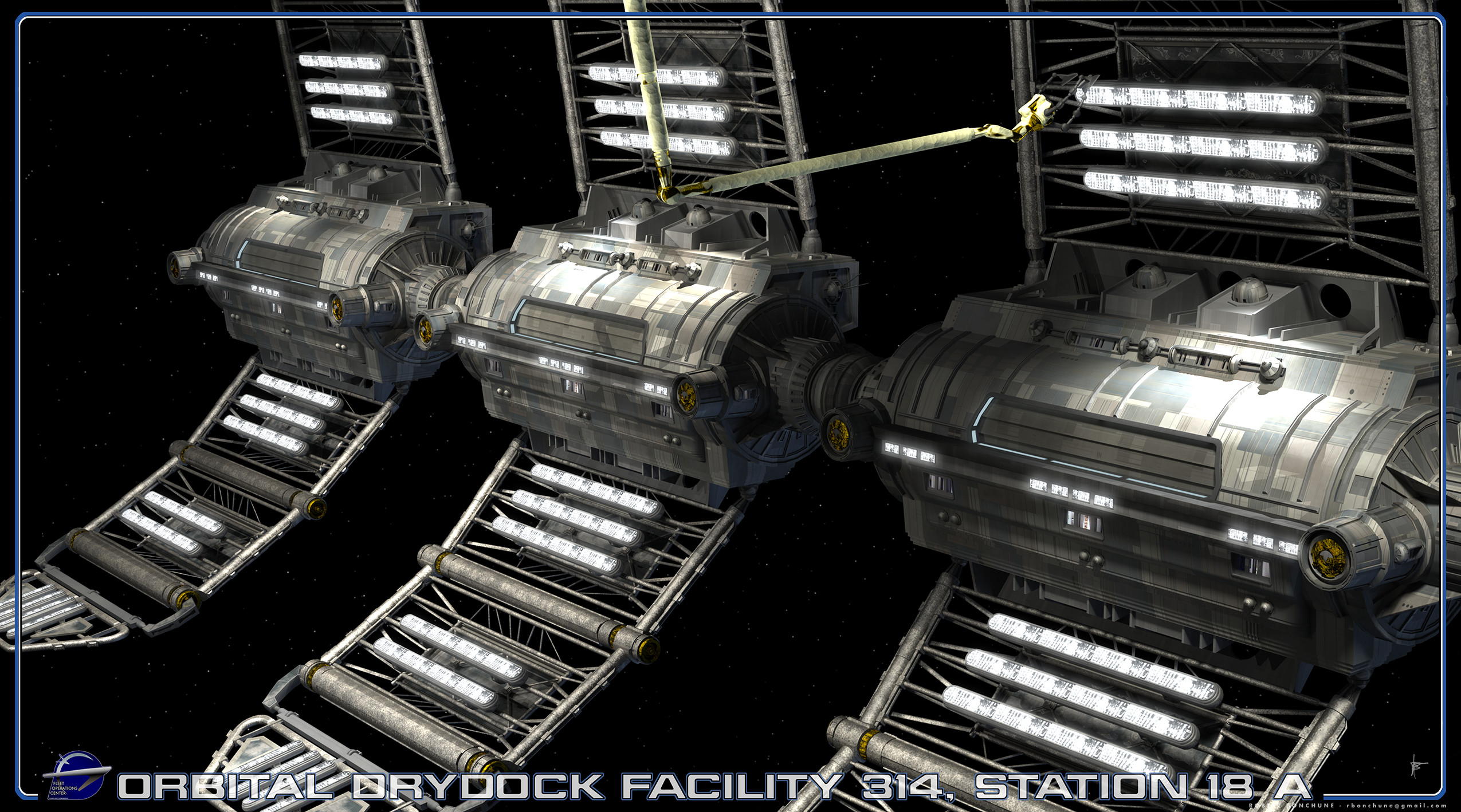 Robert Bonchune - Orbital Drydock Facility (done for the NX-02 Columbia ...