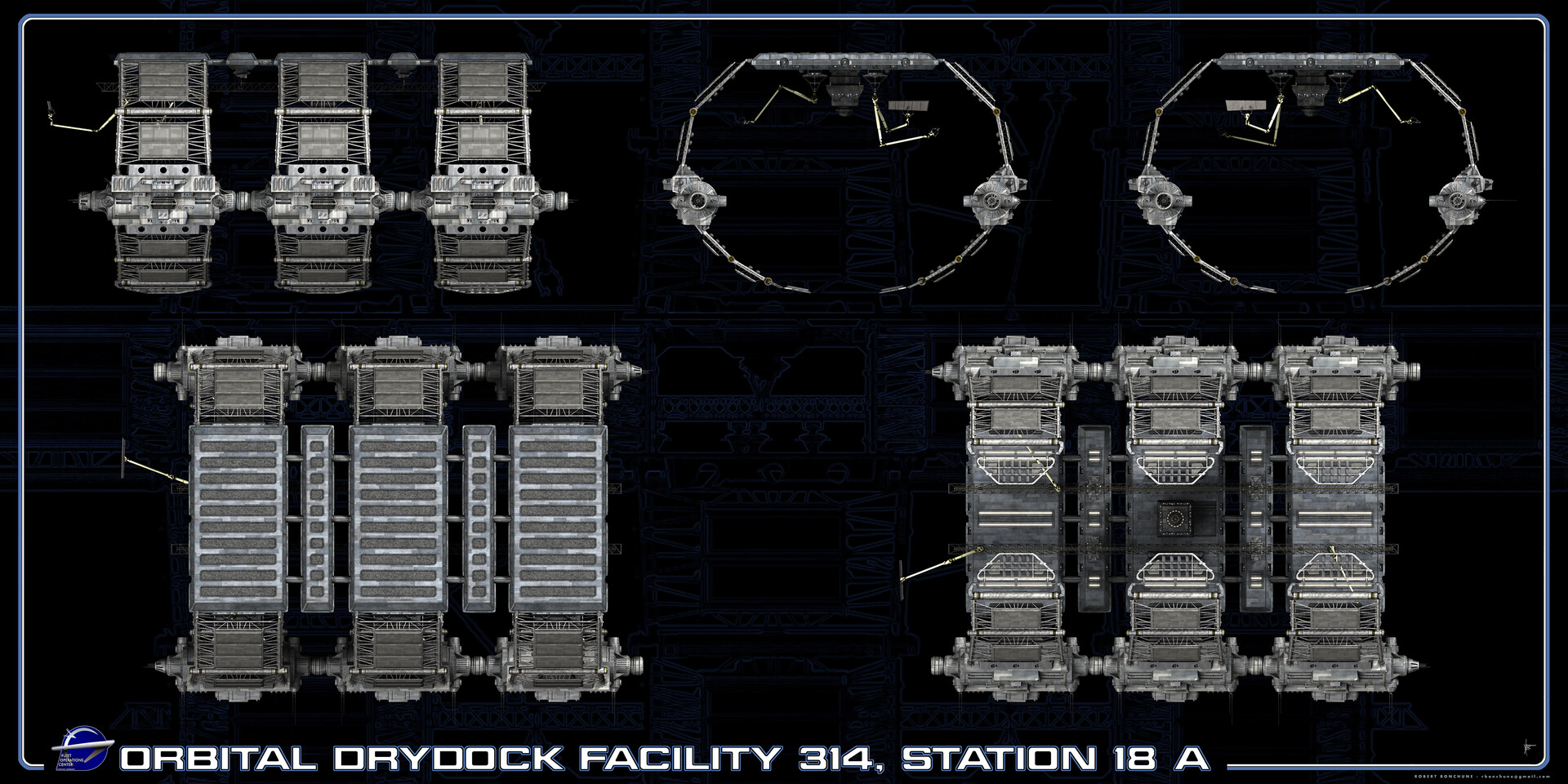 Robert Bonchune - Orbital Drydock Facility (done for the NX-02 Columbia ...
