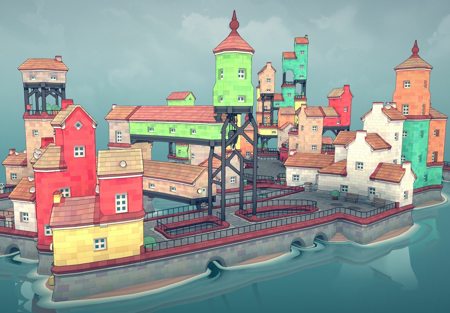 Gary Platner - Townscaper Paint-Over!