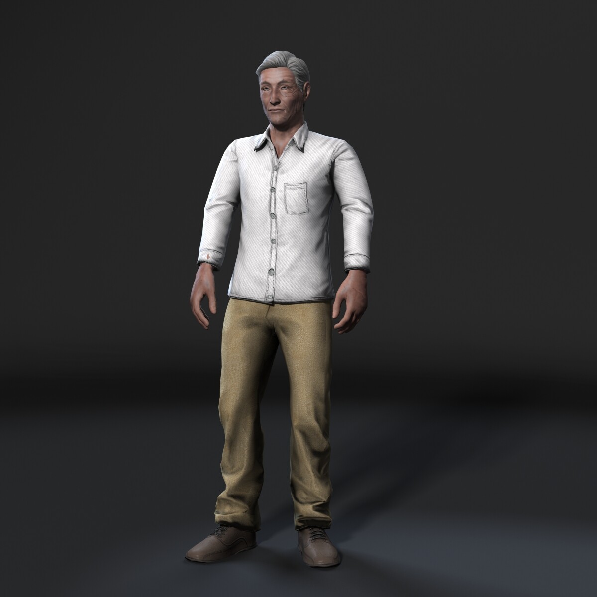 ArtStation - Animated Old Man-Rigged 3d game character Low-poly