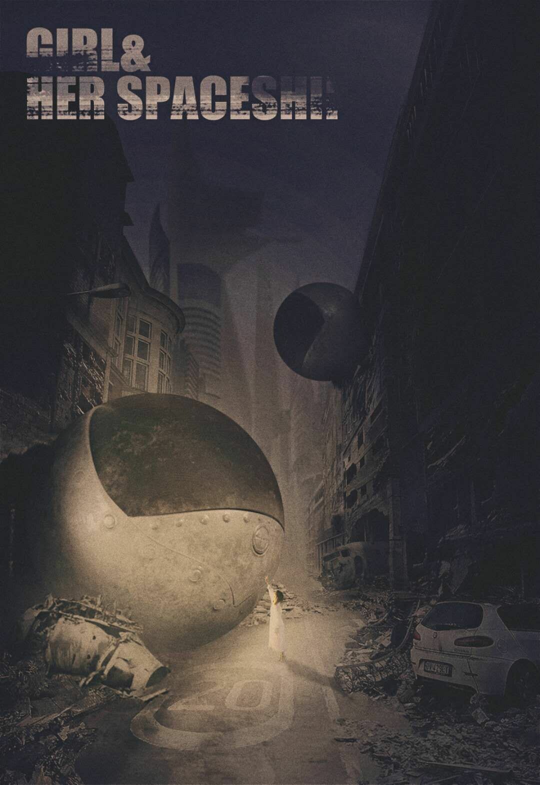 ArtStation - Girl&Her Spaceship matte painting