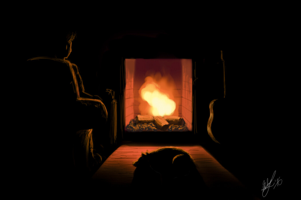 ArtStation - Fireplace Night