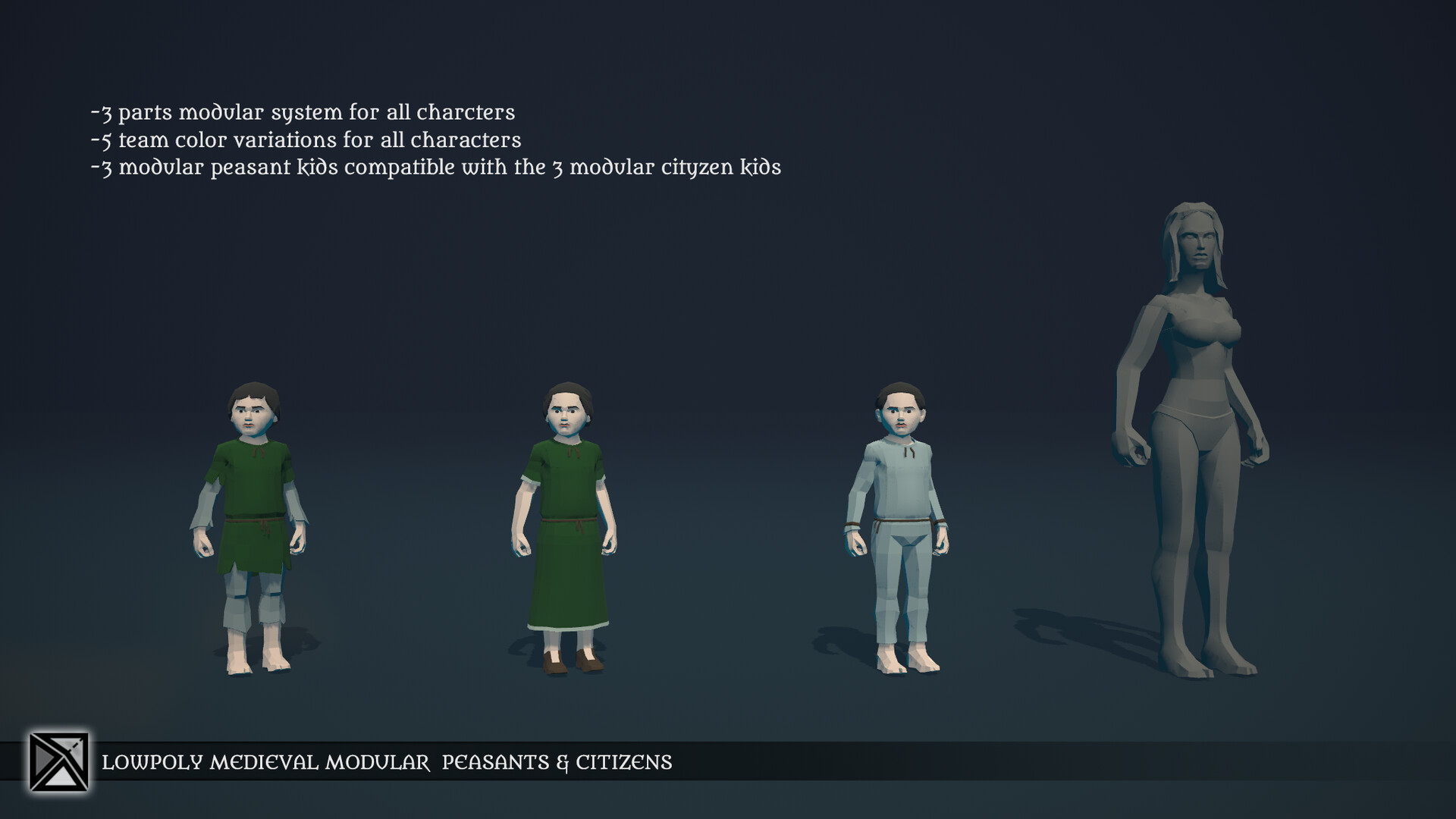 Polytope Studio - Lowpoly Medieval Modular Peasants & Citizens