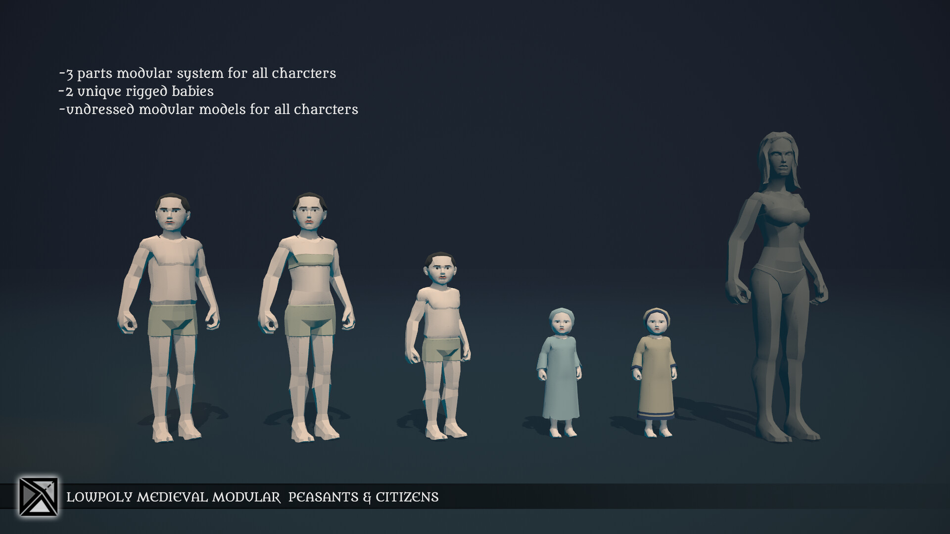 Polytope Studio - Lowpoly Medieval Modular Peasants & Citizens
