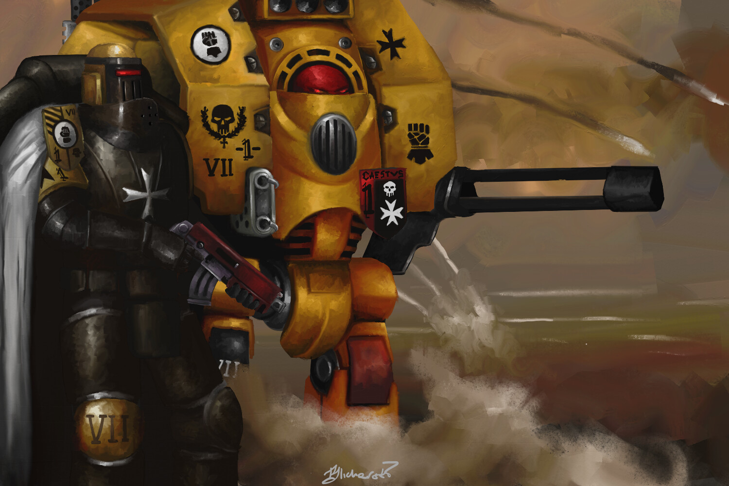 ArtStation - Legio VII- Imperial fists, Caestus Imperialis - Templar Brethren