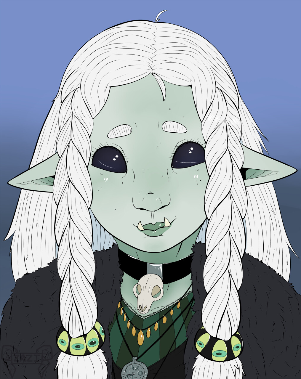 ArtStation - Wynn the Elf-Orc Warlock