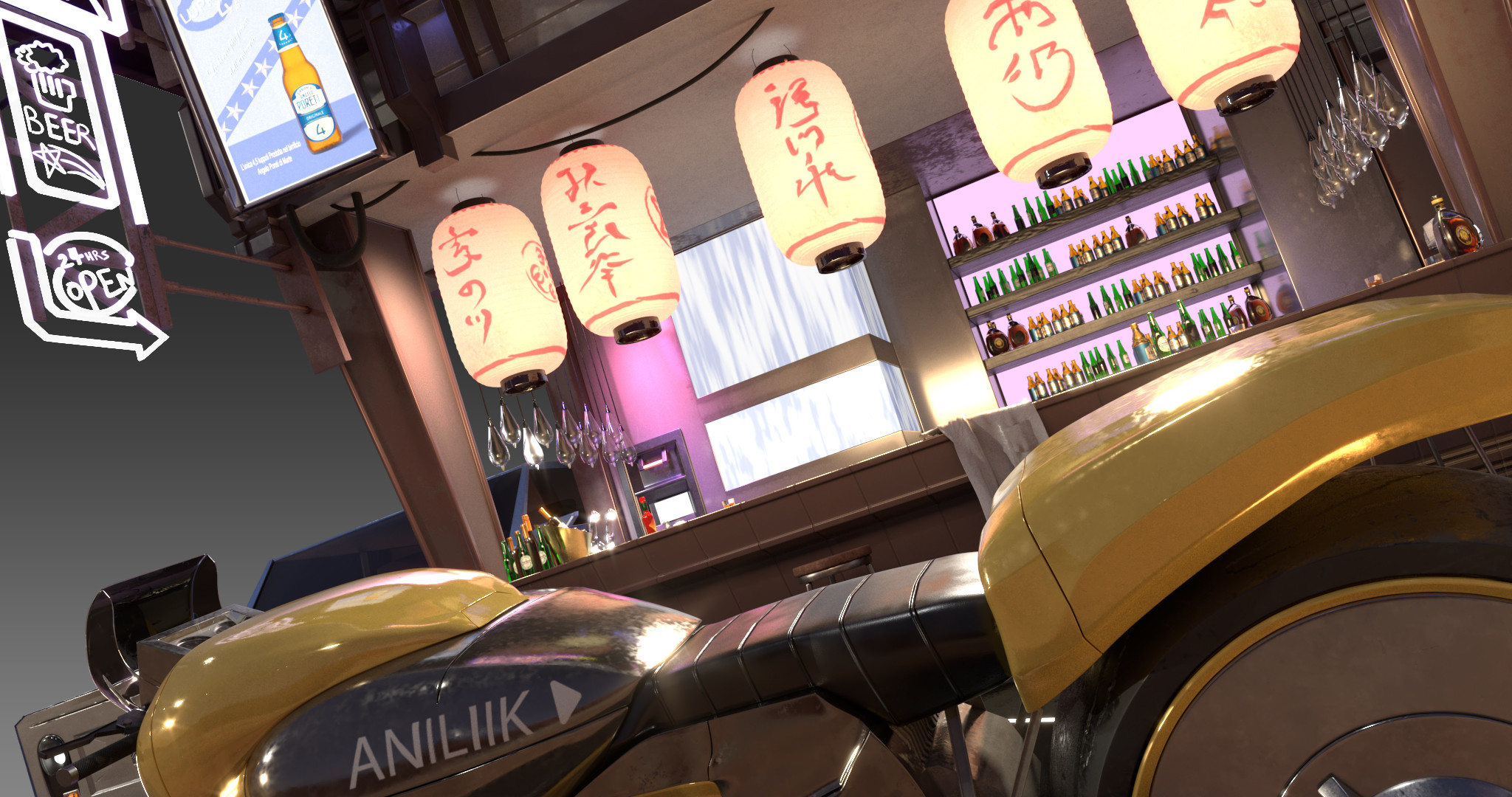 Skyup Academy - "Cyberpunk Bar" by Sara Savi and Alex Betti