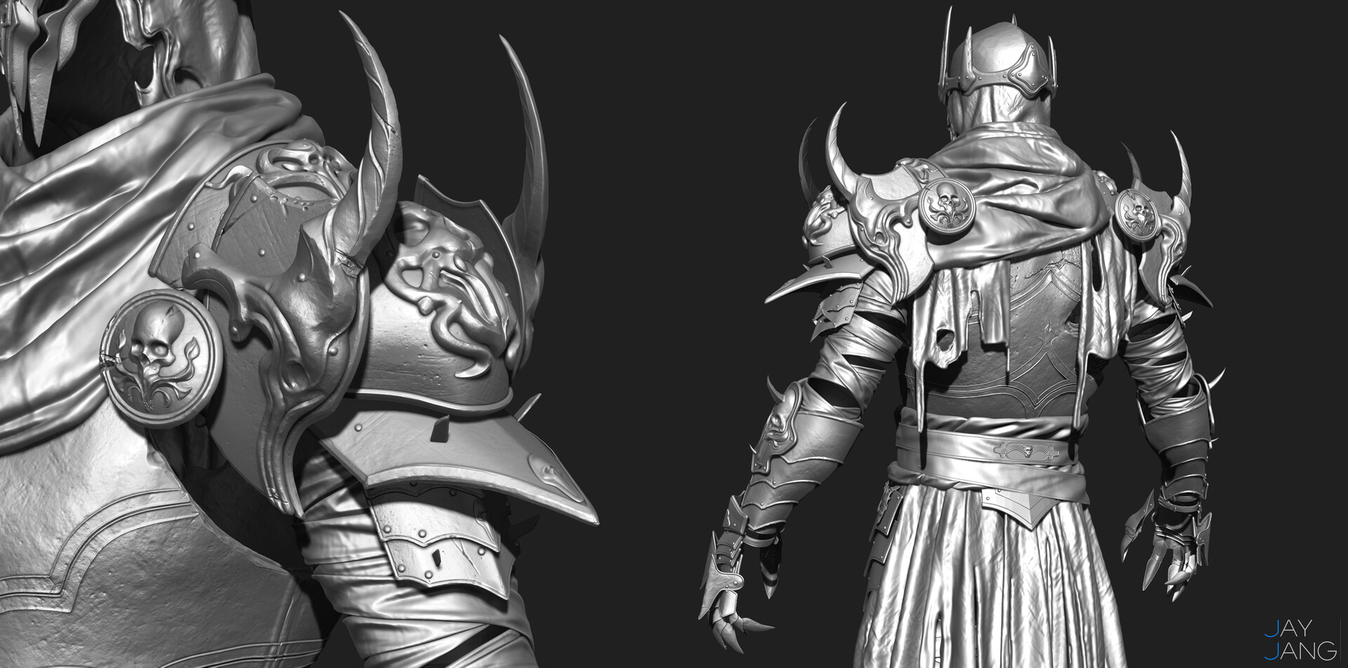 Jay Jang - Haunted Armor Outfit-Guild Wars 2 Fan Art Modeling