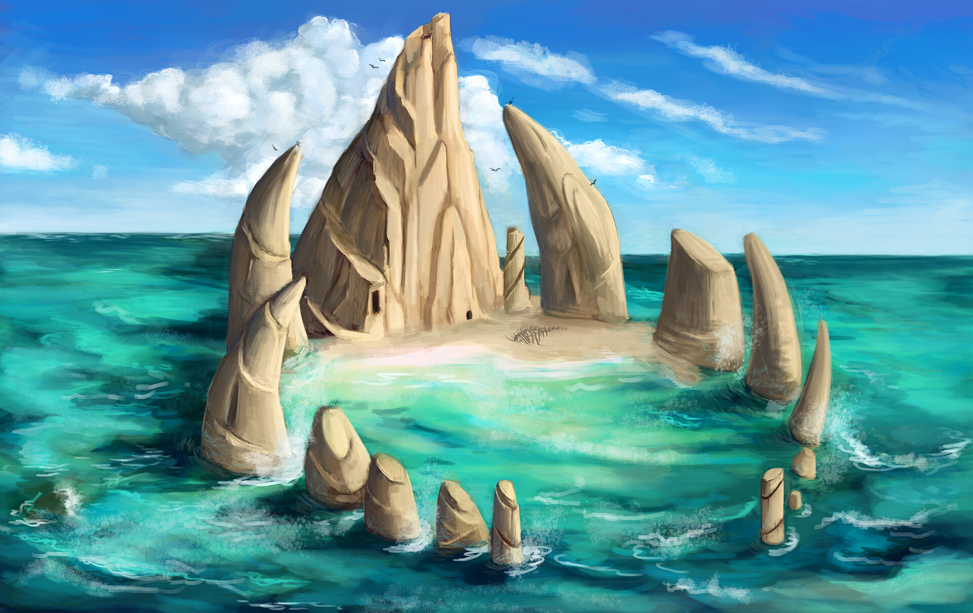 ArtStation - Dragon tooth island