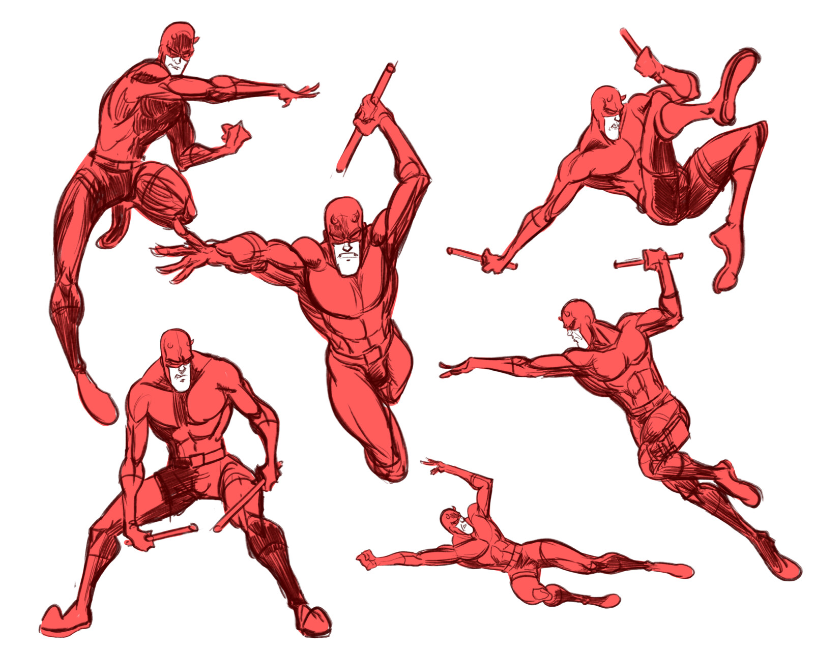 Clément Malargé - Daredevil Action Poses