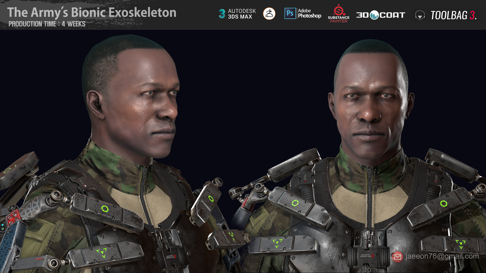 ArtStation - Army's Bionic Exoskeleton