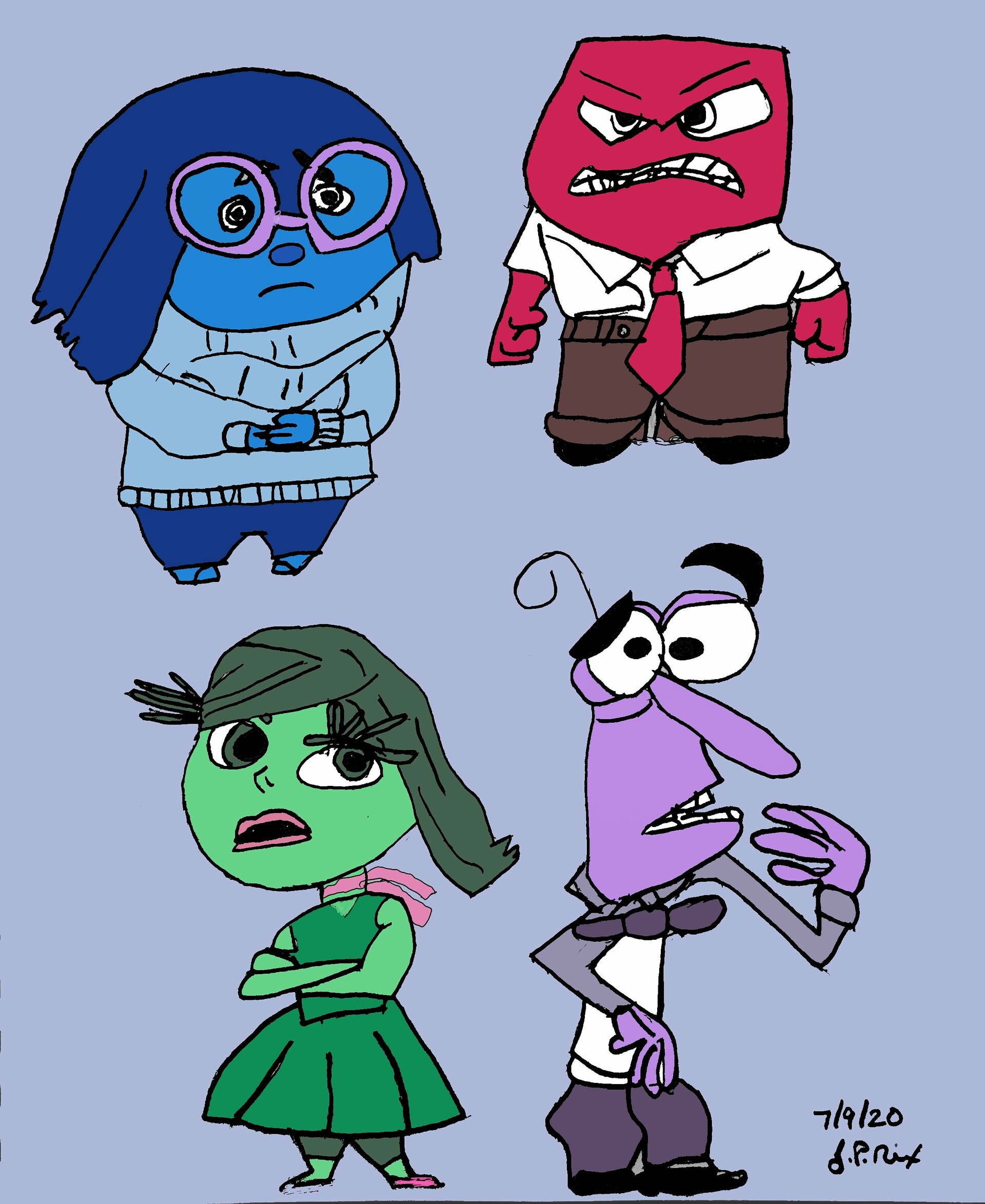 ArtStation - My sketch of Disney's Inside Out with color