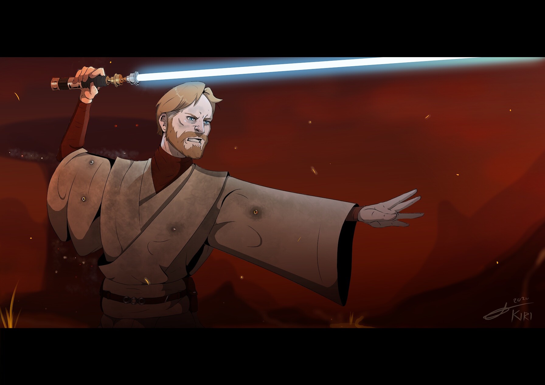 ArtStation - Obi-Wan on Mustafar (Fan Art)
