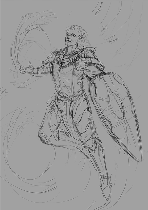 how to draw a water genasi