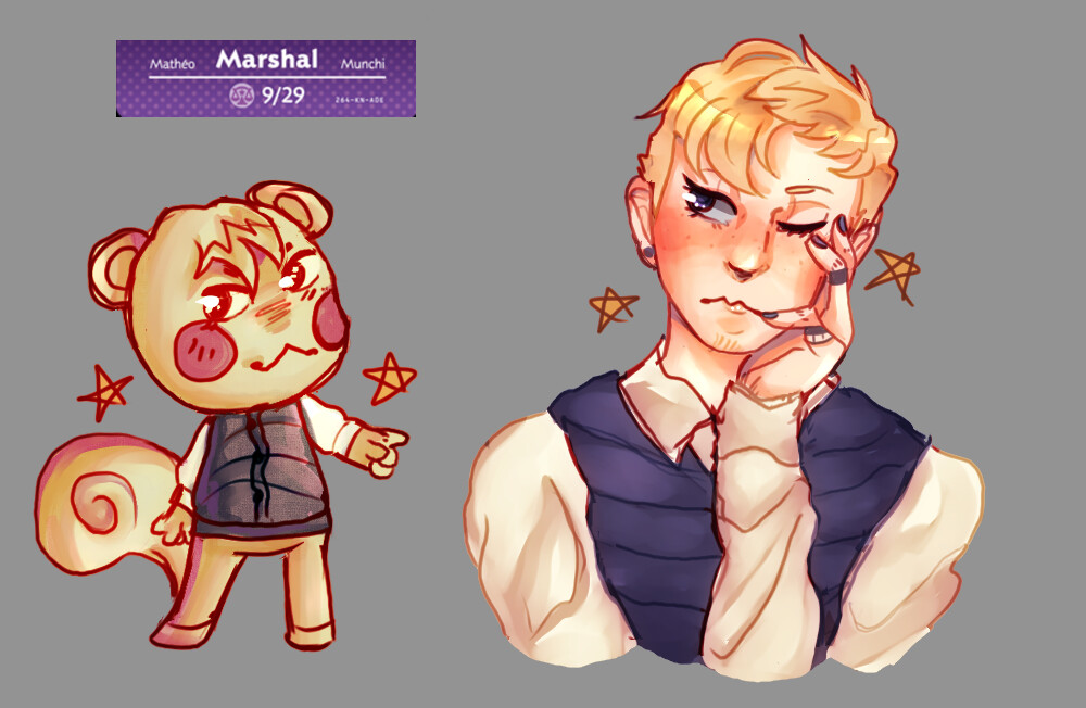 Marshal Animal Crossing Gijinka