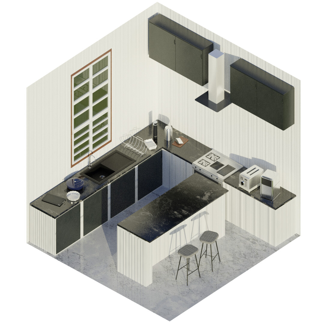 ArtStation - ISOMETRIC KITCHEN