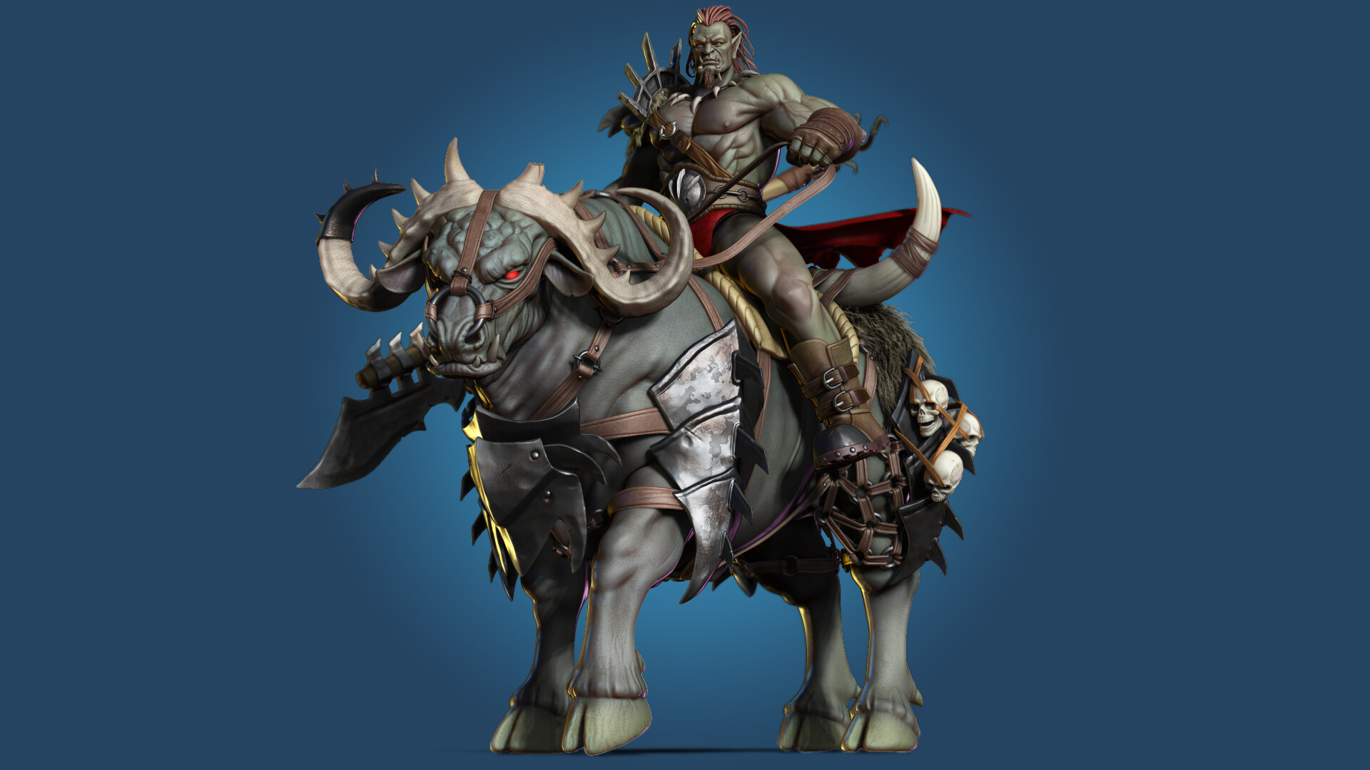 ArtStation - Orc Rider and Bull