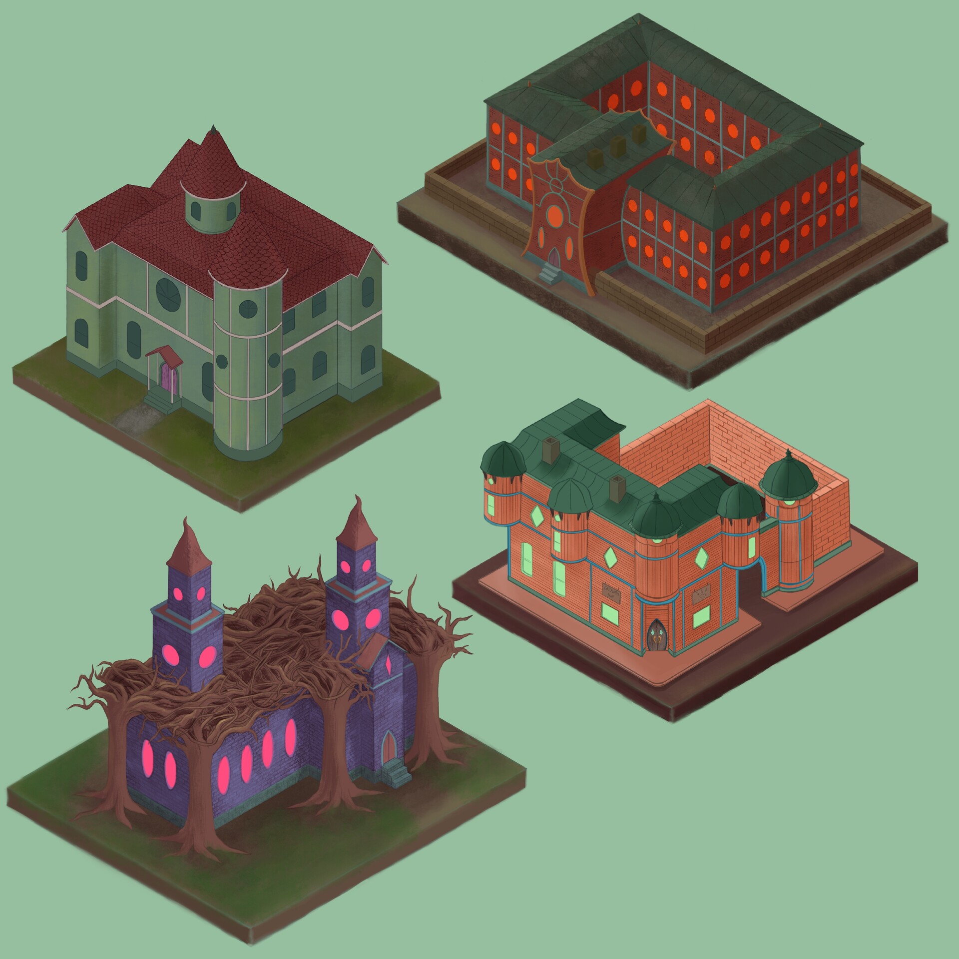 ArtStation - Isometric Fantasy Buildings