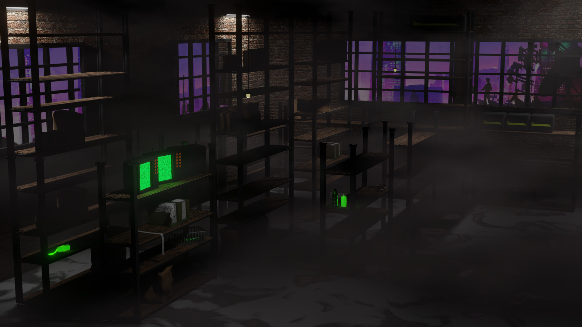 ArtStation - Cyberpunk abandoned warehouse