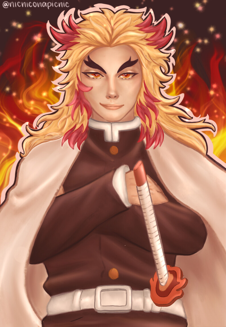 ArtStation - Fire Hashira: Rengoku Kyojuro [fanart]