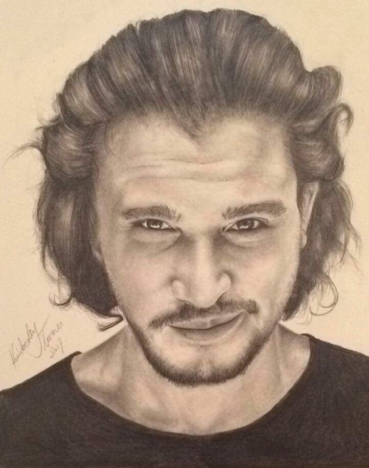 ArtStation - Kit Harrington - graphite pencil